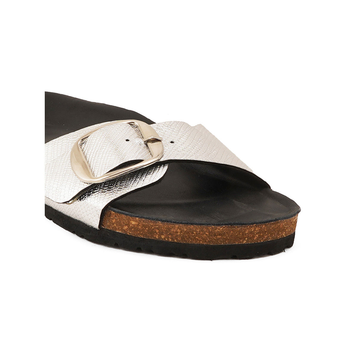 Buy ELLE Silver Women Buckle Sandals Online