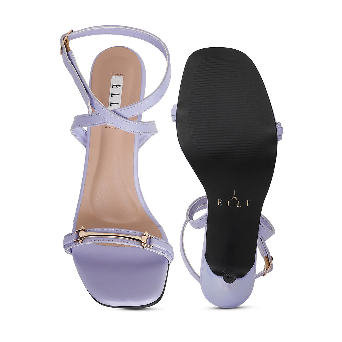 Buy ELLE Lavender Women Buckle Sandals Online