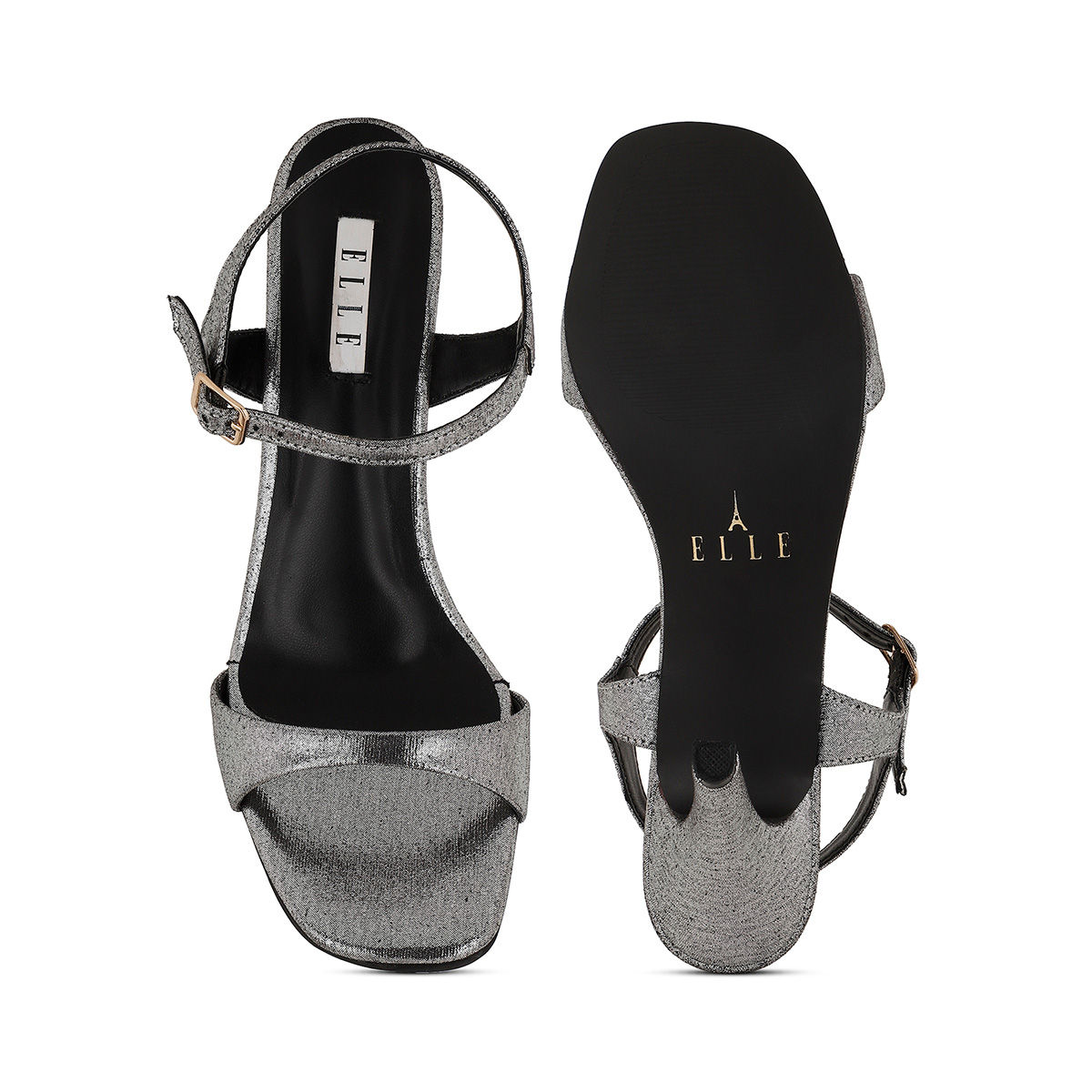 ELLE Silver Women Buckle Sandals: Buy ELLE Silver Women Buckle Sandals ...
