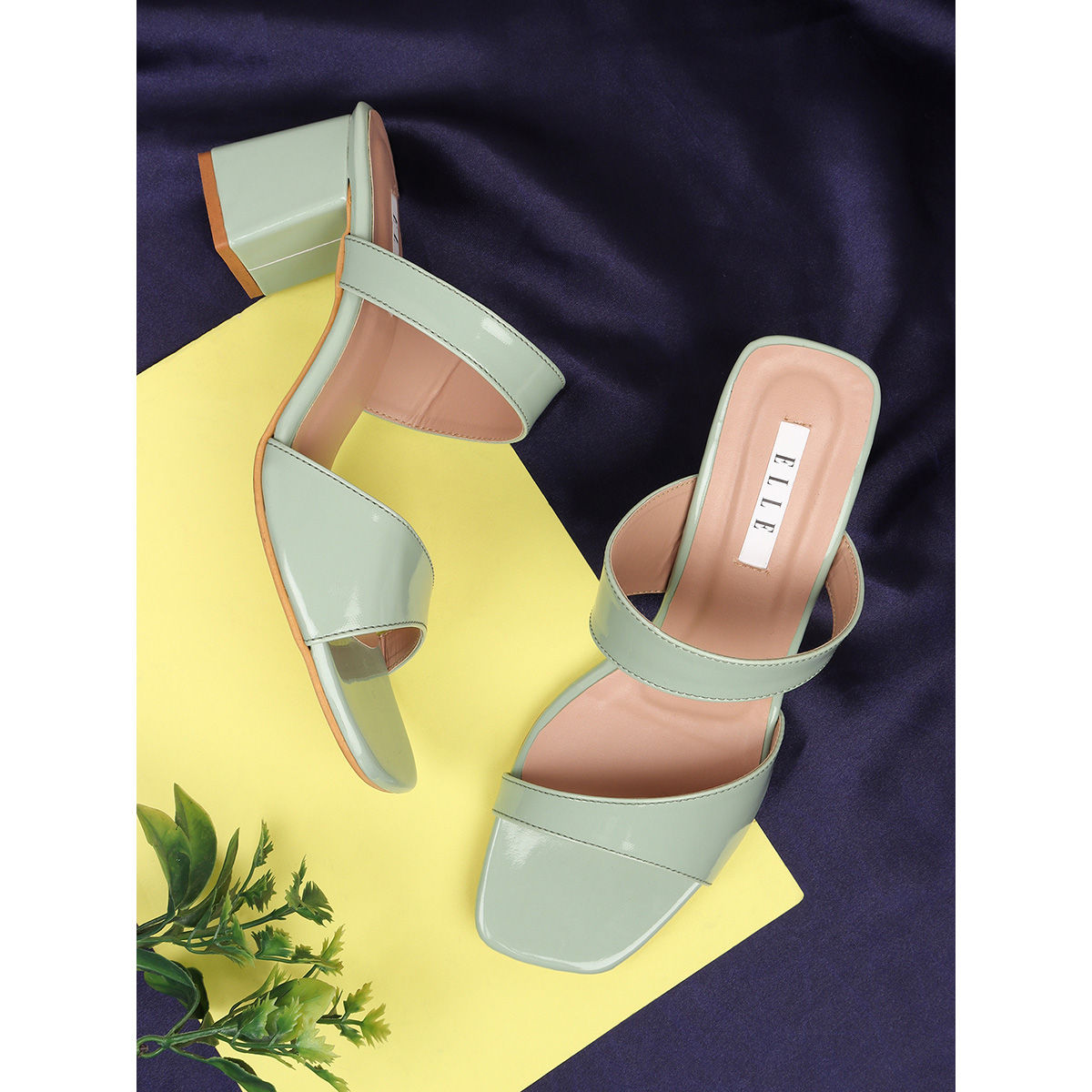 Buy ELLE Green Women Slip On Sandals Online