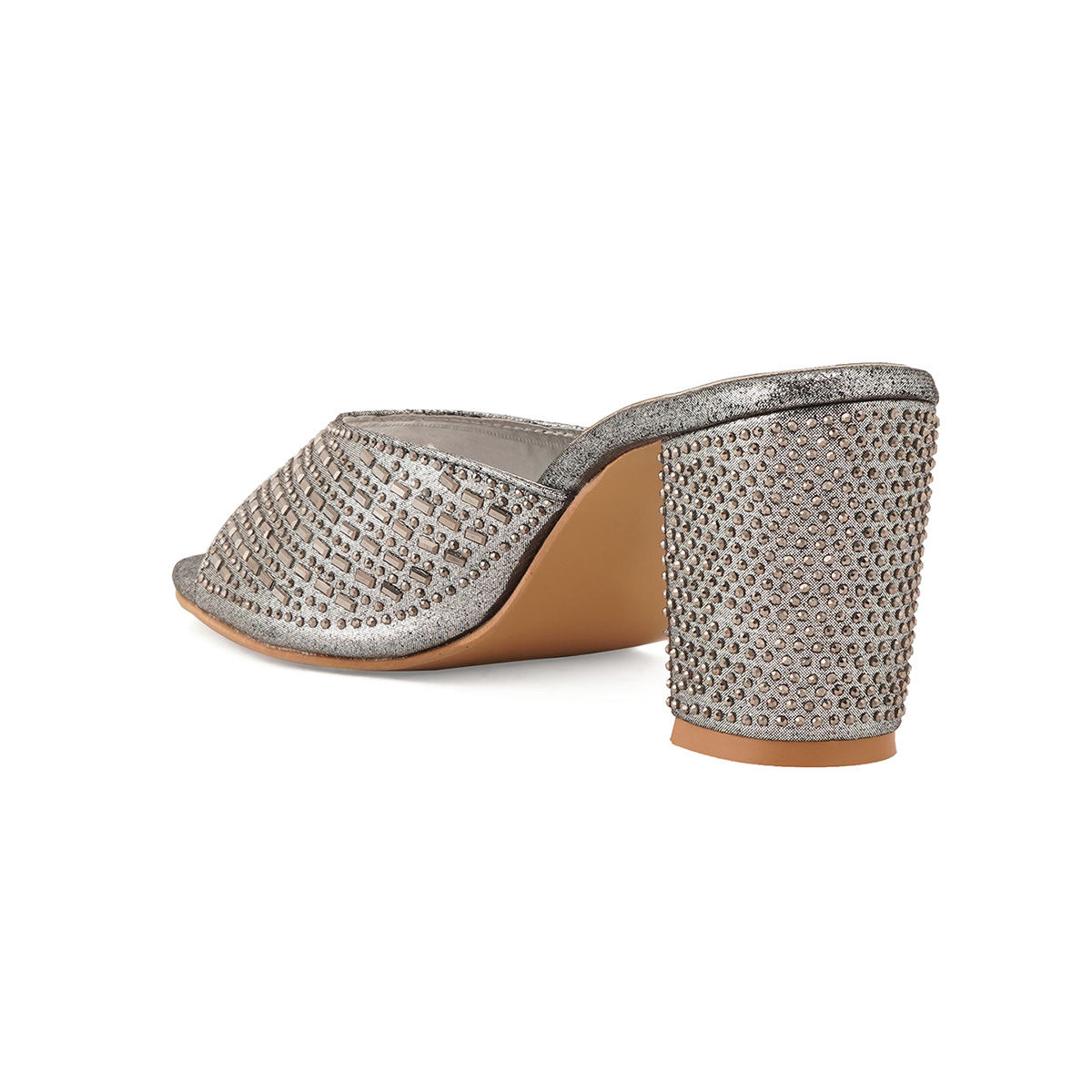 Buy ELLE Silver Women Slip On Sandals Online