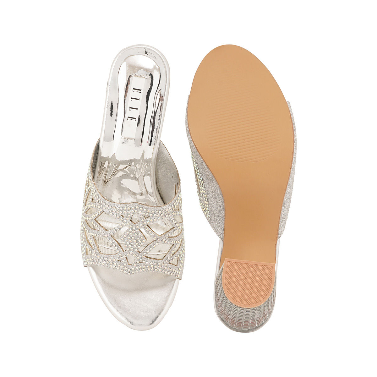 ELLE Silver Women Slip On Sandals: Buy ELLE Silver Women Slip On ...