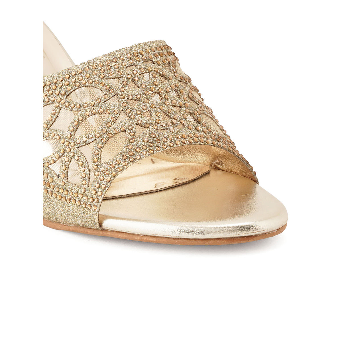 Buy ELLE Gold Women Slip On Sandals Online