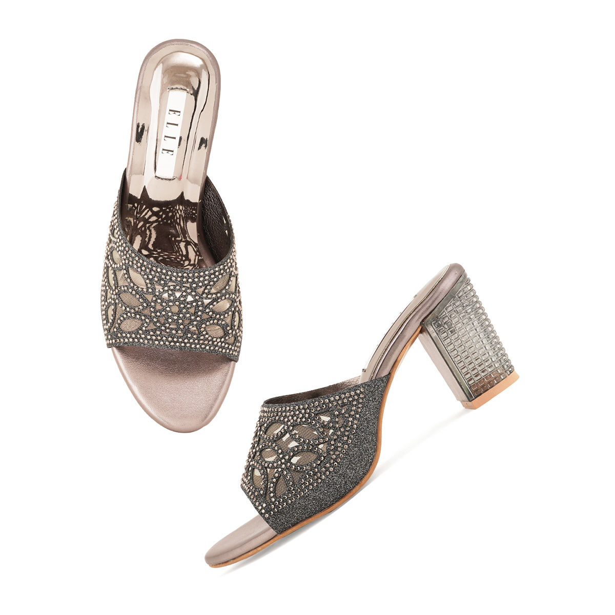 ELLE Silver Women Slip On Sandals: Buy ELLE Silver Women Slip On ...