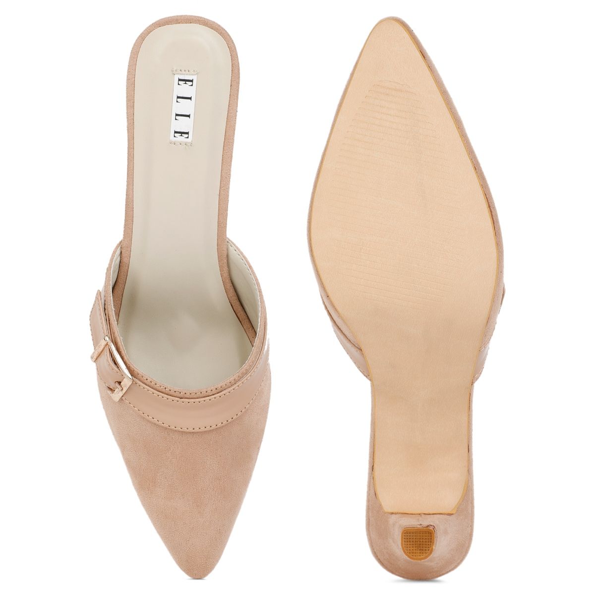 ELLE Beige Women Buckle Mules: Buy ELLE Beige Women Buckle Mules Online ...