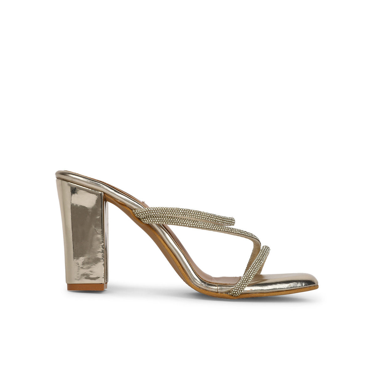 Buy ELLE Gold Women Slip On Sandals Online