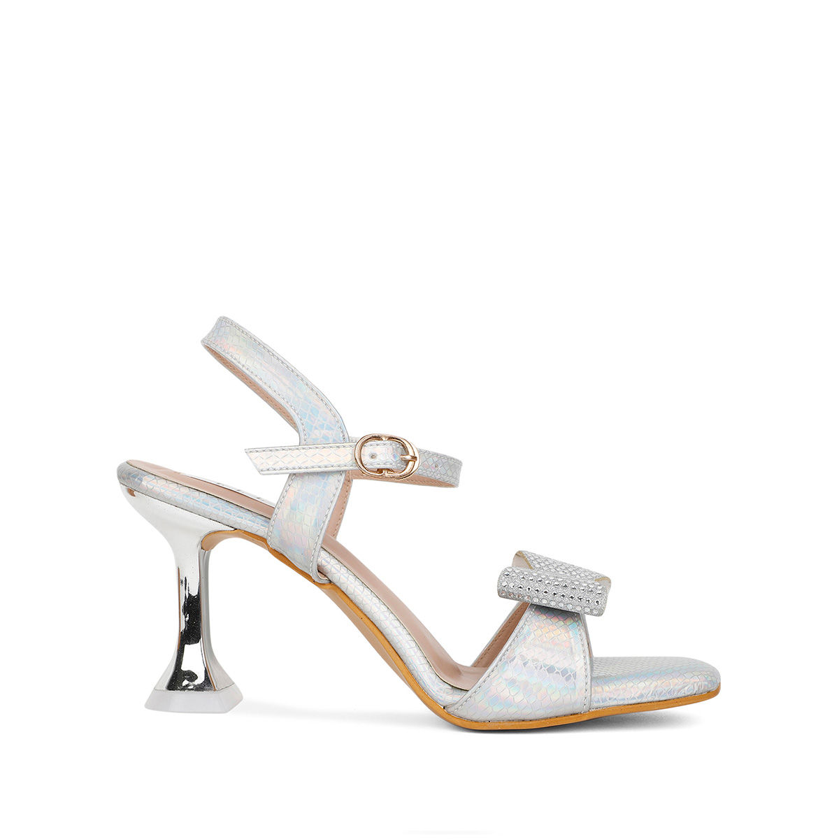 ELLE Silver Women Buckle Sandals: Buy ELLE Silver Women Buckle Sandals ...
