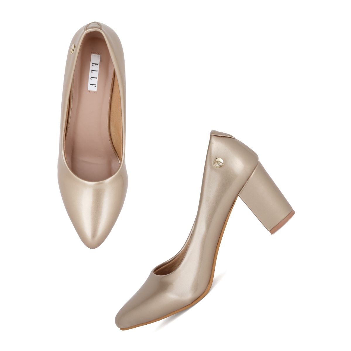 ELLE Gold Women Slip On Pumps: Buy ELLE Gold Women Slip On Pumps Online ...