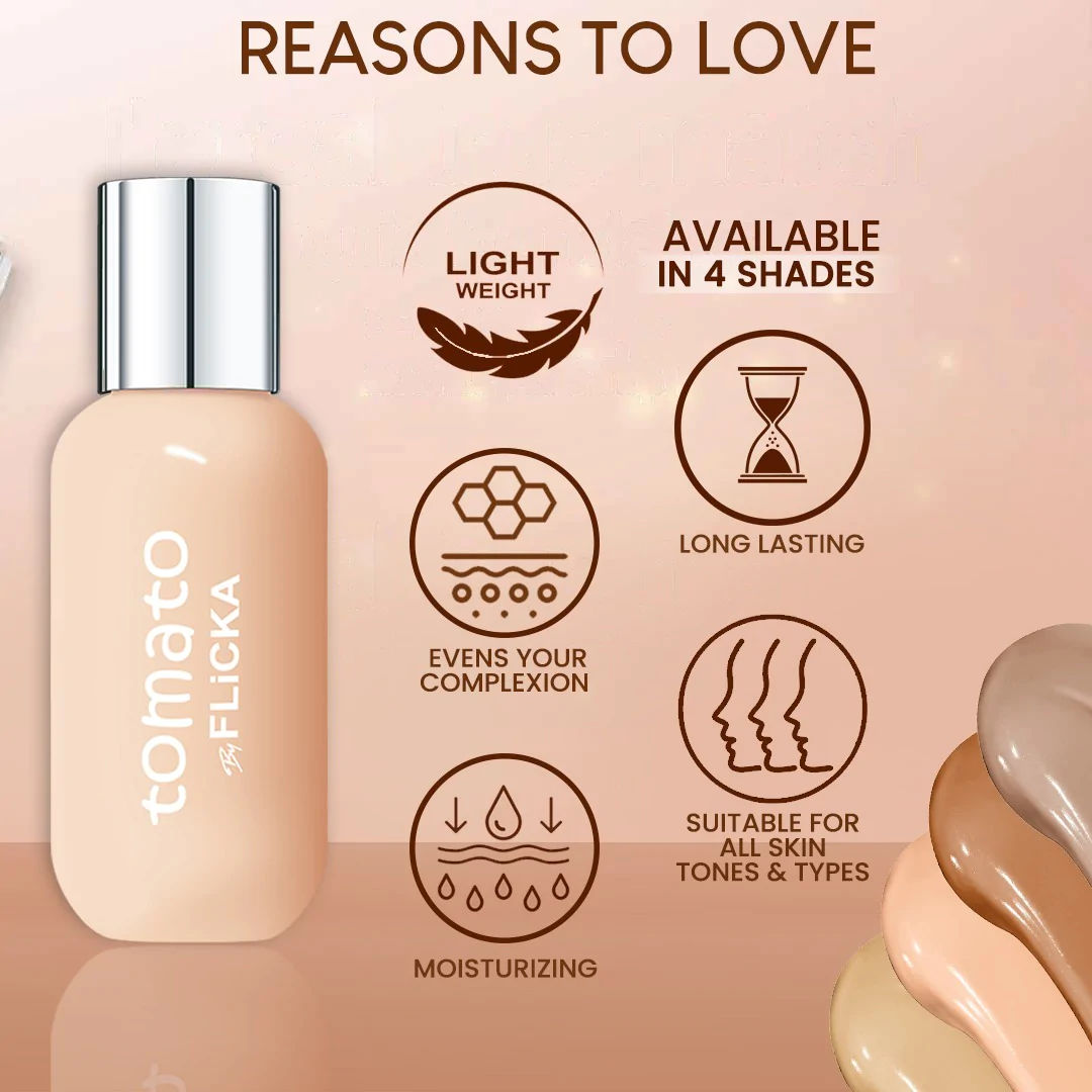 FLiCKA Tomato Foundation With SPF: Buy FLiCKA Tomato Foundation With ...