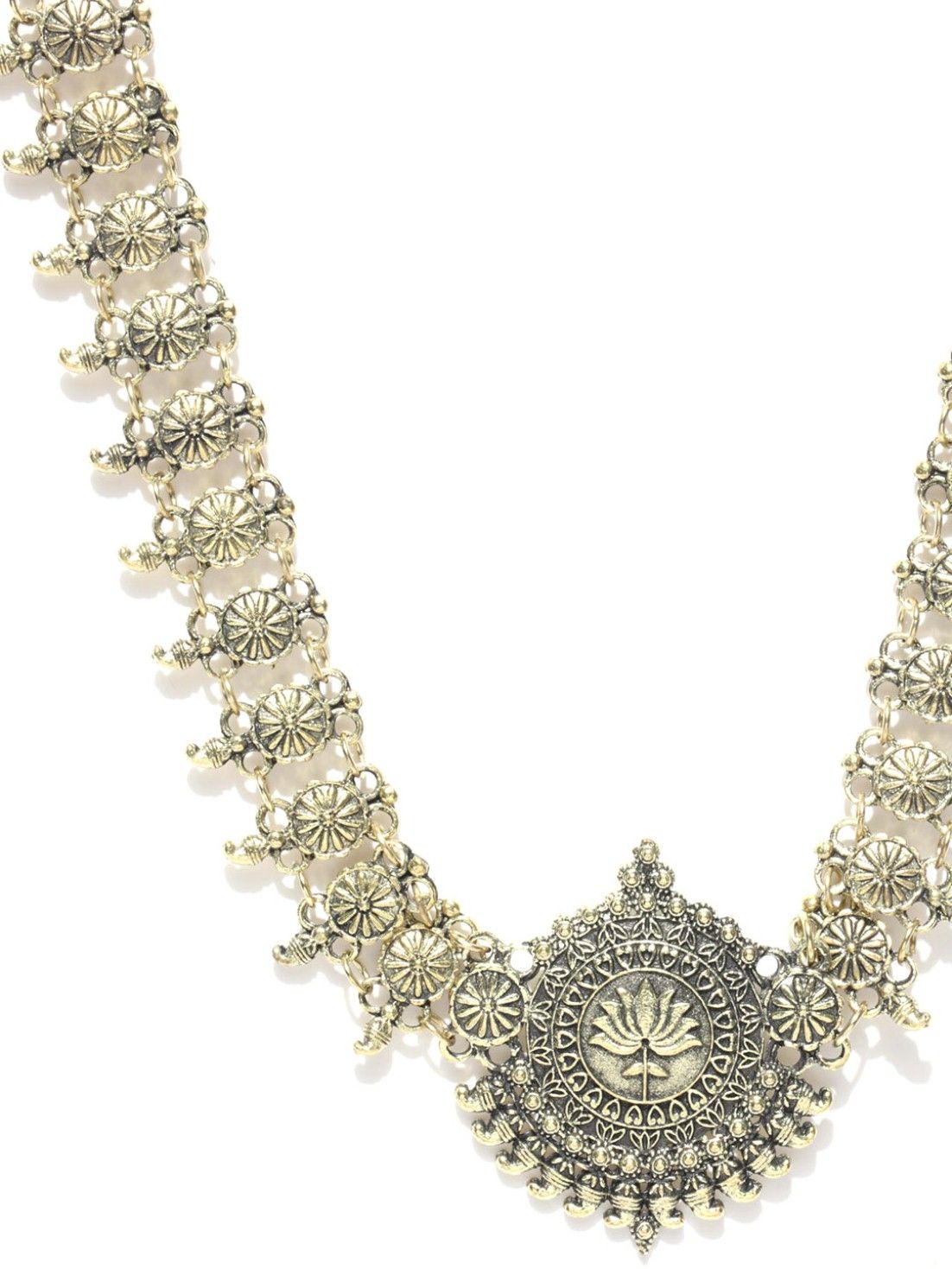 Infuzze Antique Gold-Toned Textured Jewellery Set: Buy Infuzze Antique ...