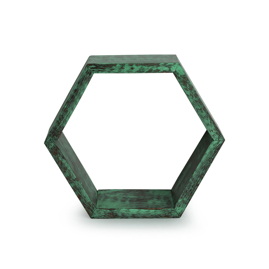 Buy ExclusiveLane Rustic Hexagons' Antique Finish Nested Wall Shelves ...