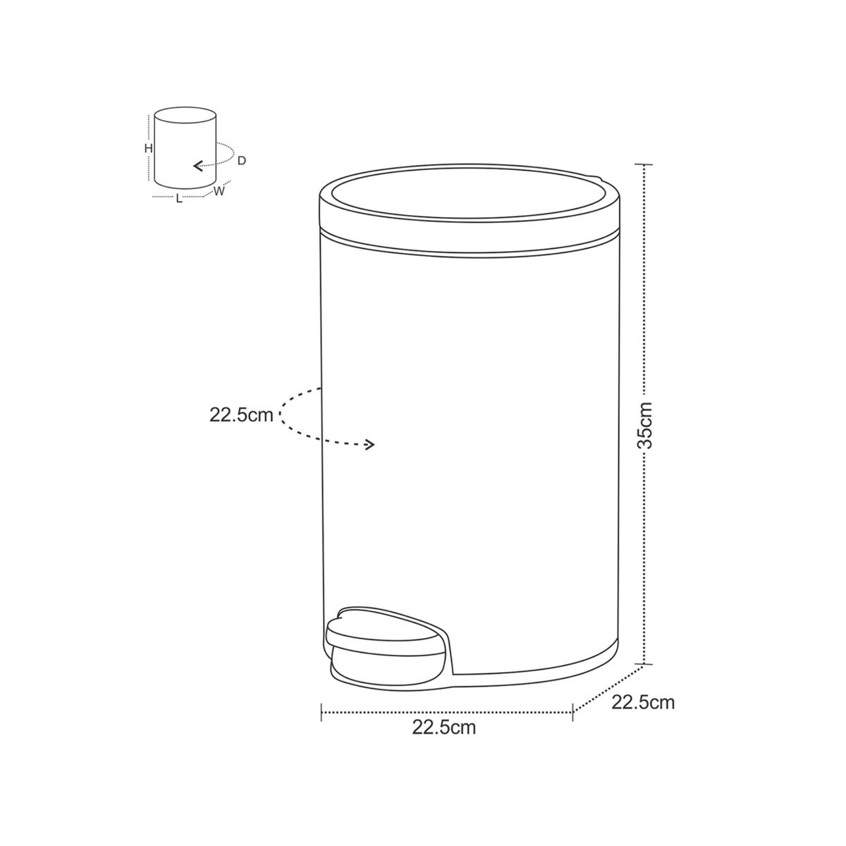 Buy OBSESSIONS Fingerprint Resistant Step Dustbin with Liner, 8 Litres ...