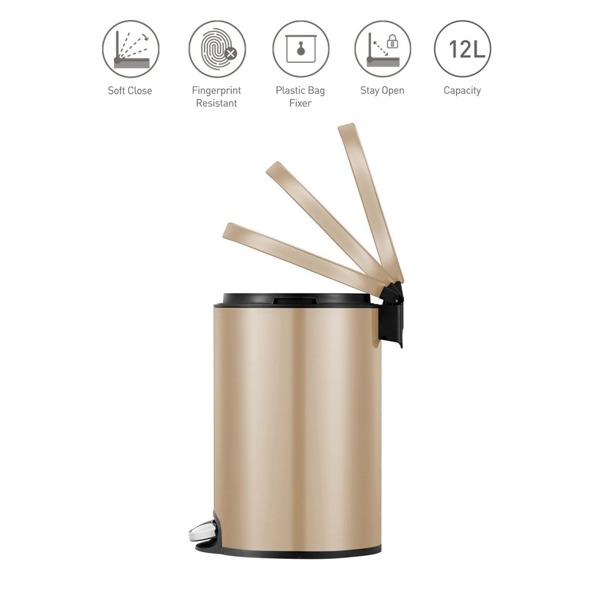 Buy OBSESSIONS Stainless Steel Step Dustbin with Fingerprint Resistant ...