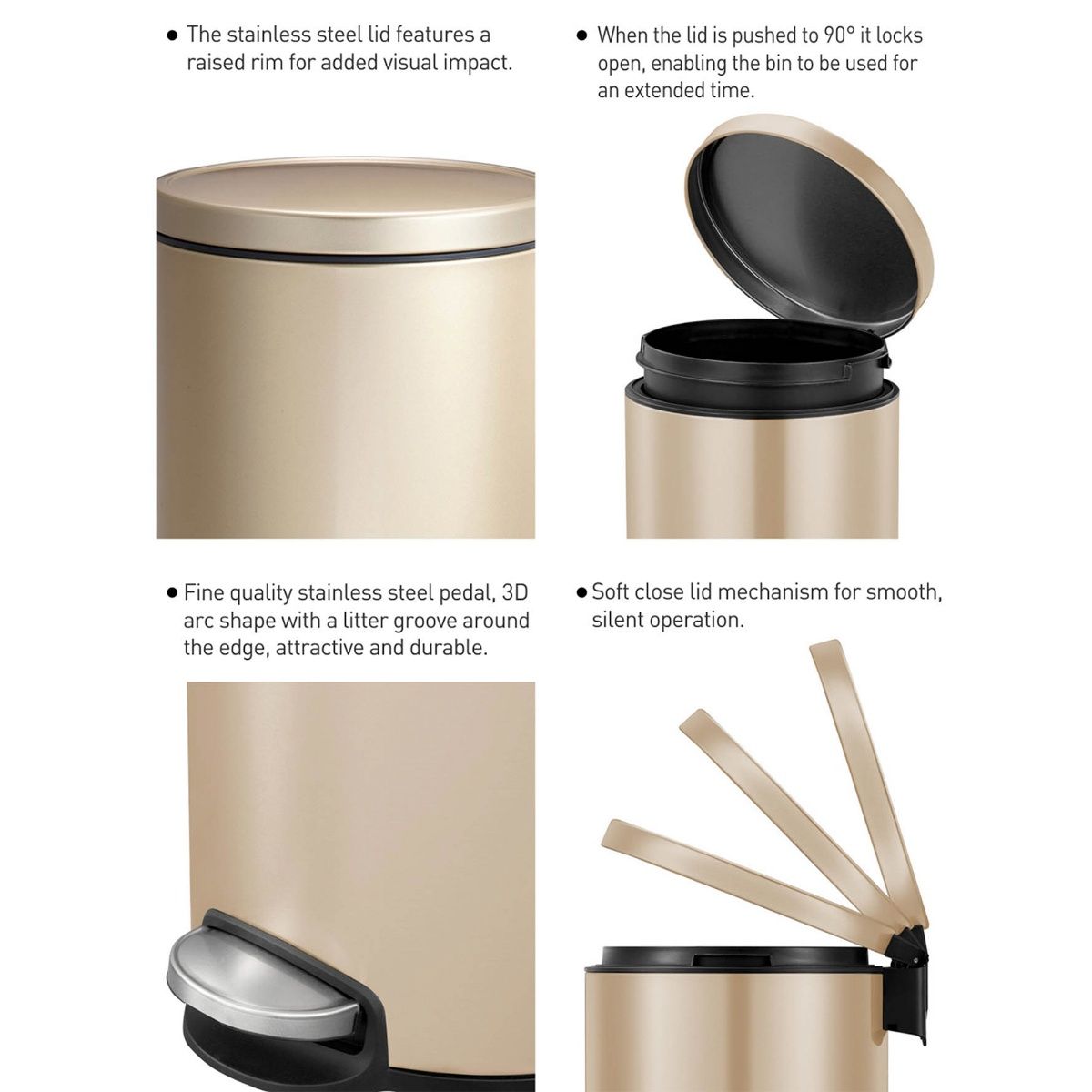 Buy OBSESSIONS Stainless Steel Step Dustbin with Fingerprint Resistant ...