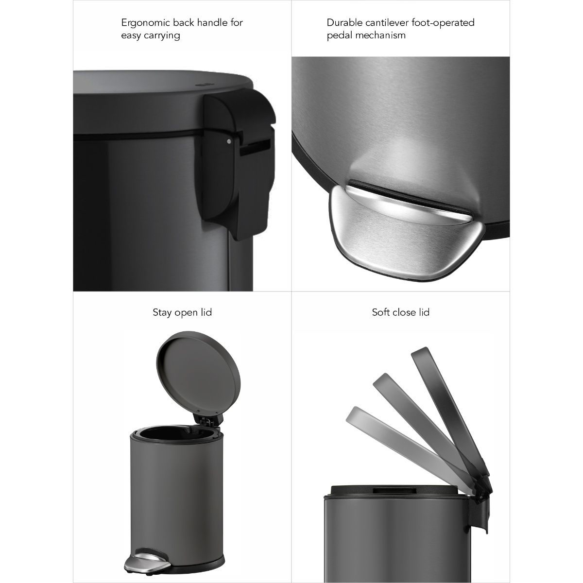 Buy OBSESSIONS Stainless Steel Step Dustbin with Liner, 3 Litres ...