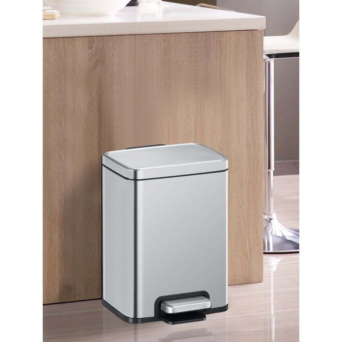 Buy OBSESSIONS Stainless Steel Step Dustbin with Liner, 6 Litres ...