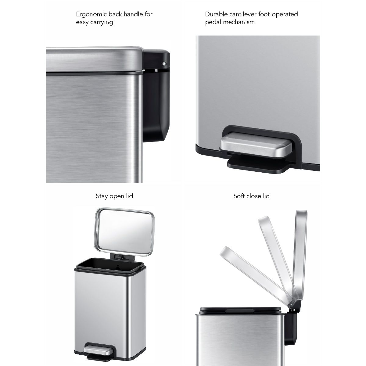 Buy OBSESSIONS Stainless Steel Step Dustbin with Liner, 6 Litres ...