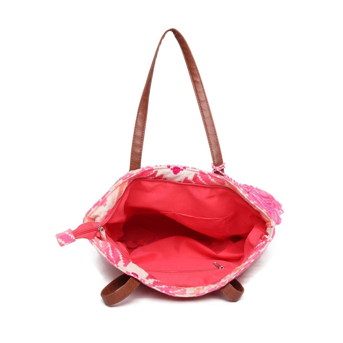 Buy Astrid Pink Handbag With Tassels Online