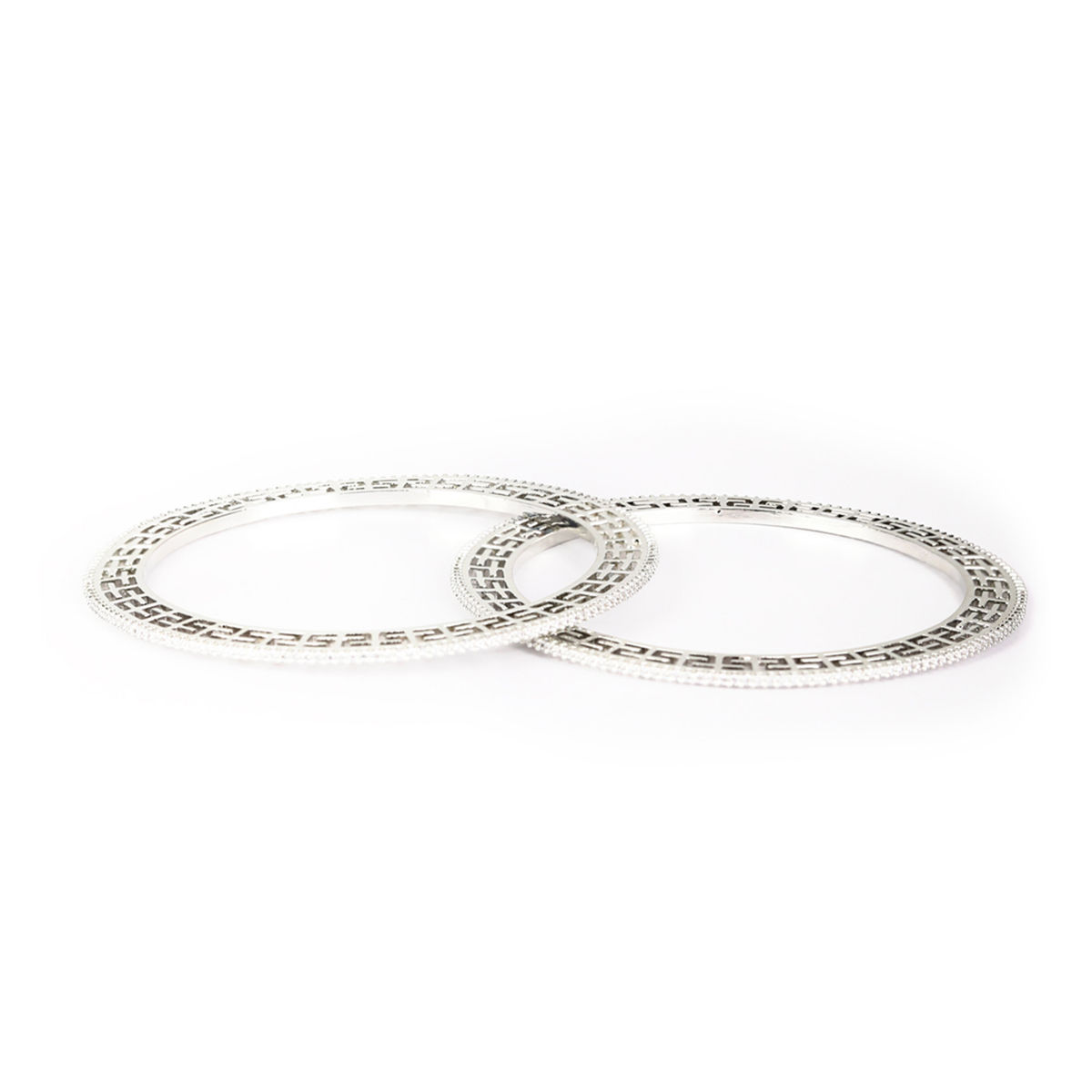 Buy Priyaasi American Diamond Silver Plated Bangles Set - 1002 - Online