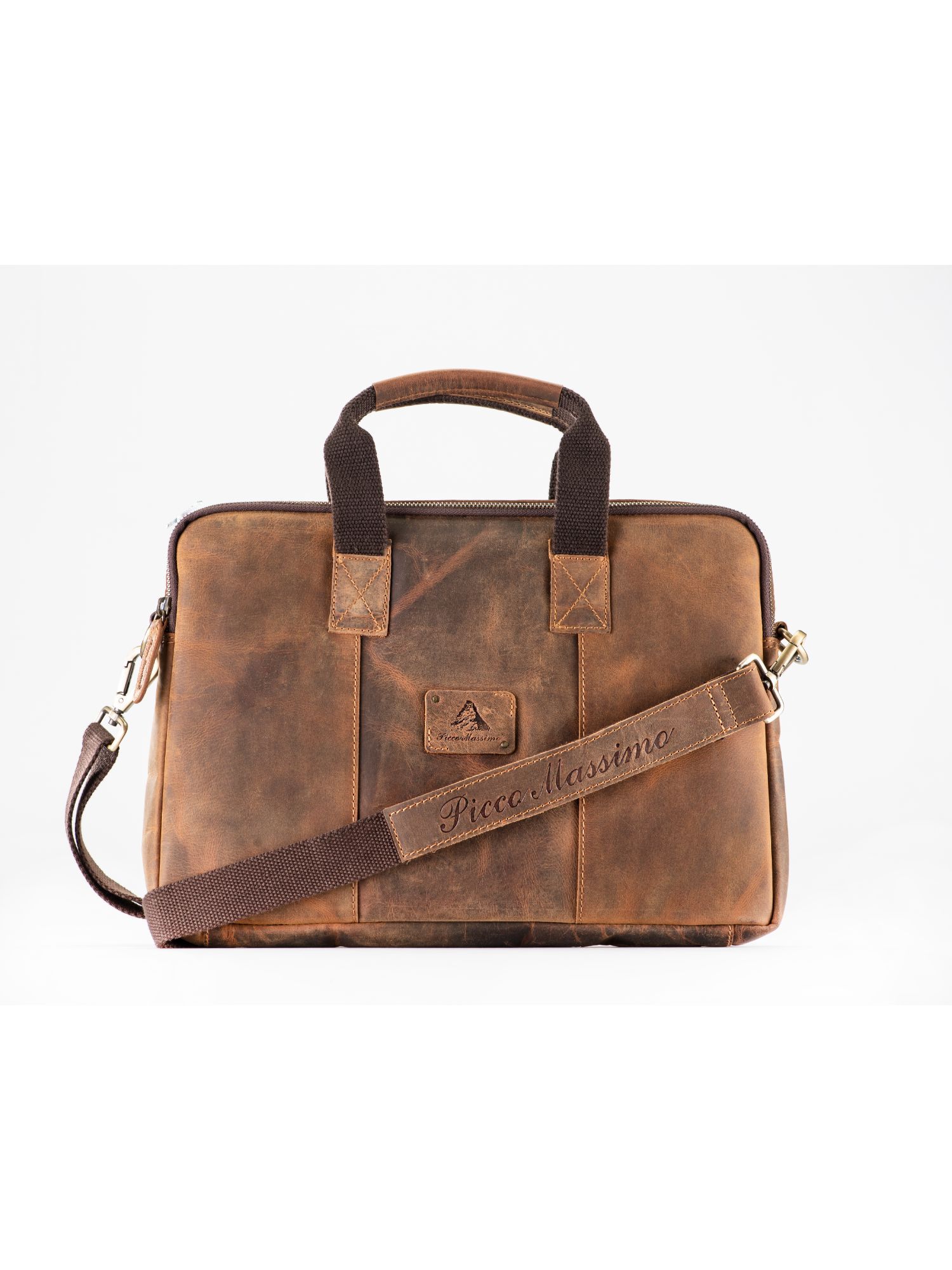 Buy PICCO MASSIMO Tan Laptop Leather Messenger Bags for Mens Online