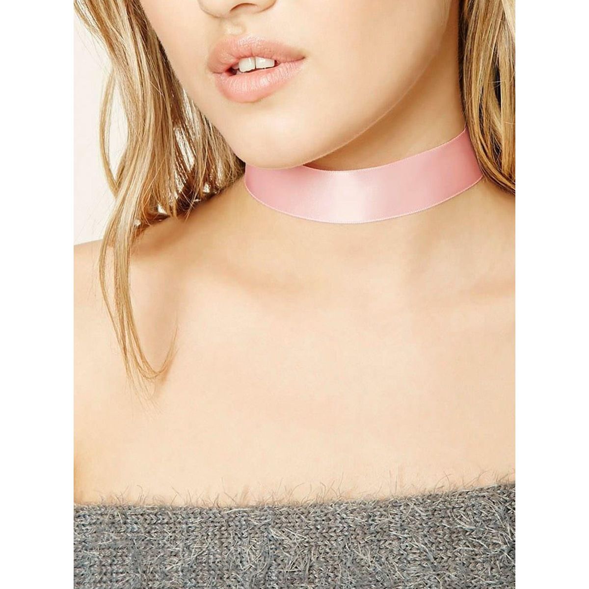 Pink satin choker store