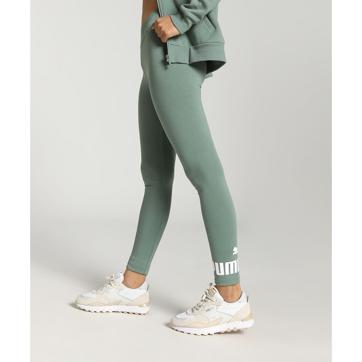 Buy Puma Essentials Logo Women Green Tights Online