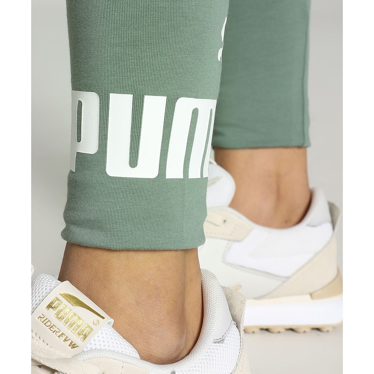 Buy Puma Essentials Logo Women Green Tights Online