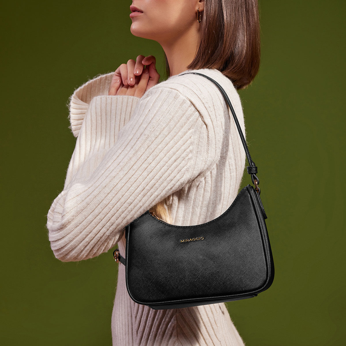 Buy MIRAGGIO Kelly Shoulder Bag Black (S) Online