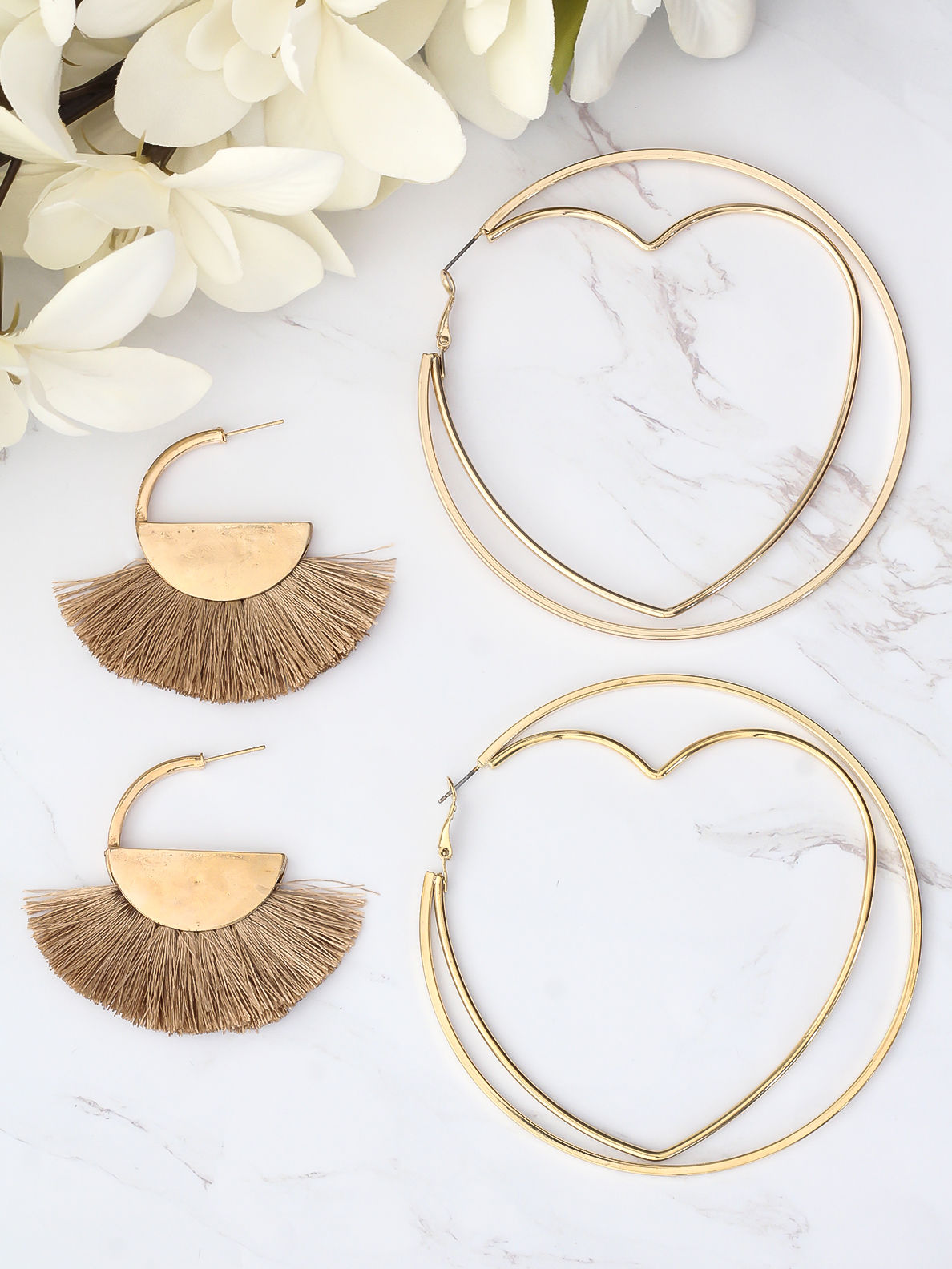 Bellofox Mingled - Set Of Two Cress Misty & Heart Oversized Hoops: Buy ...