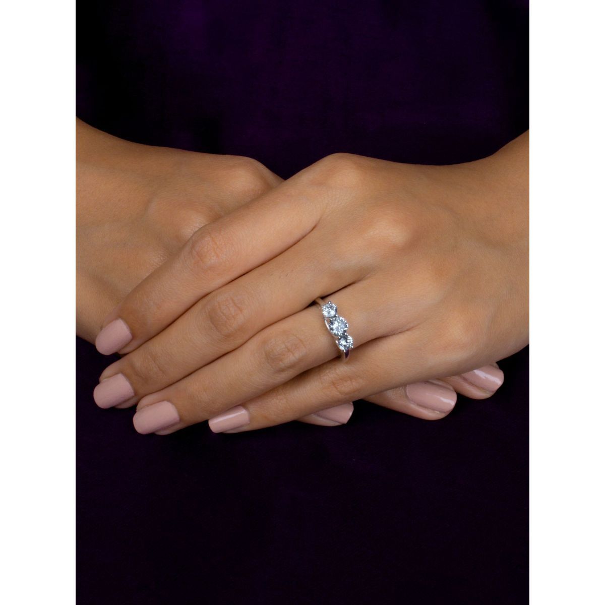 Ornate Jewels Pure 925 Sterling Silver And American Diamonds Solitaire ...