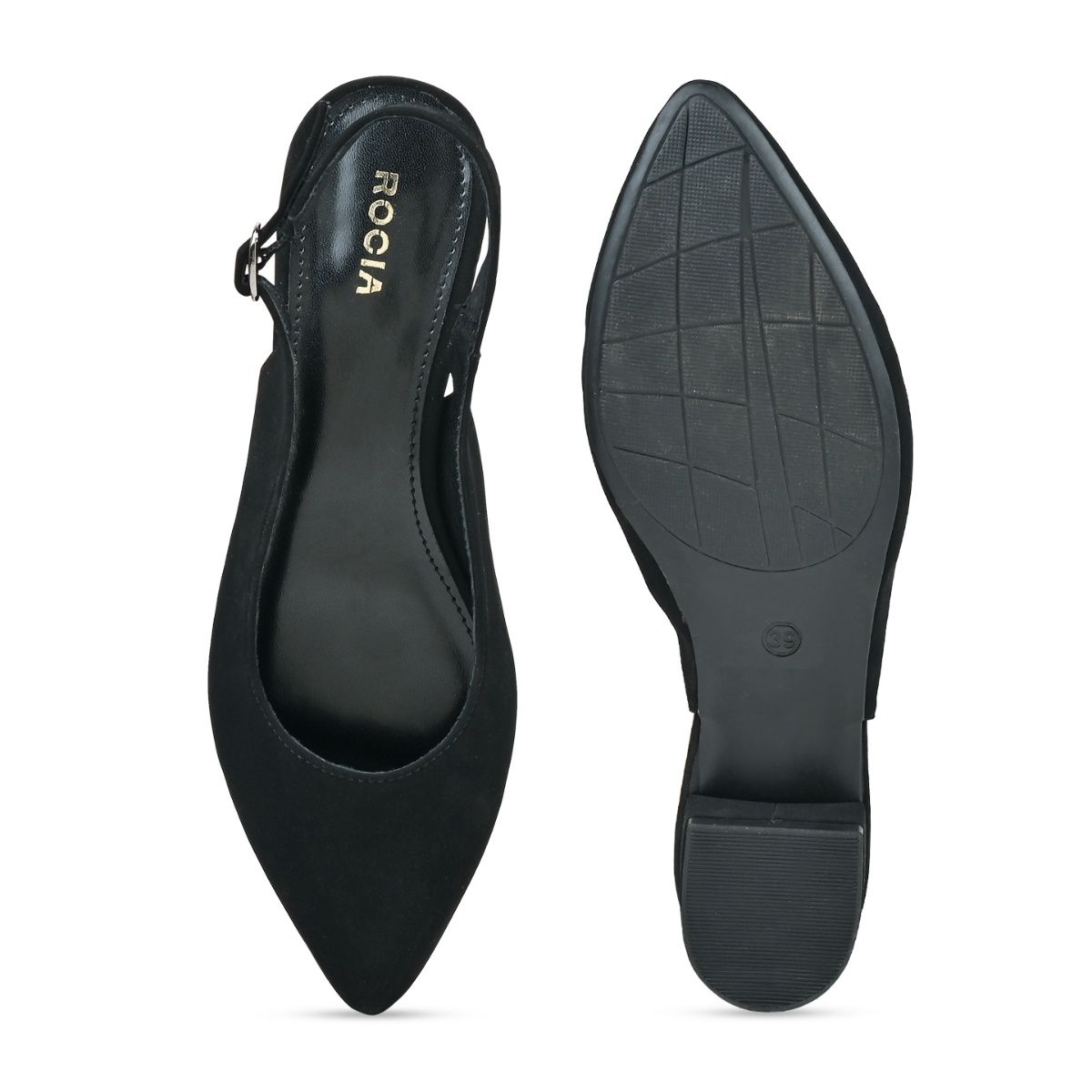 ROCIA By Regal Black Women Solid Sling Back Pumps: Buy ROCIA By Regal ...