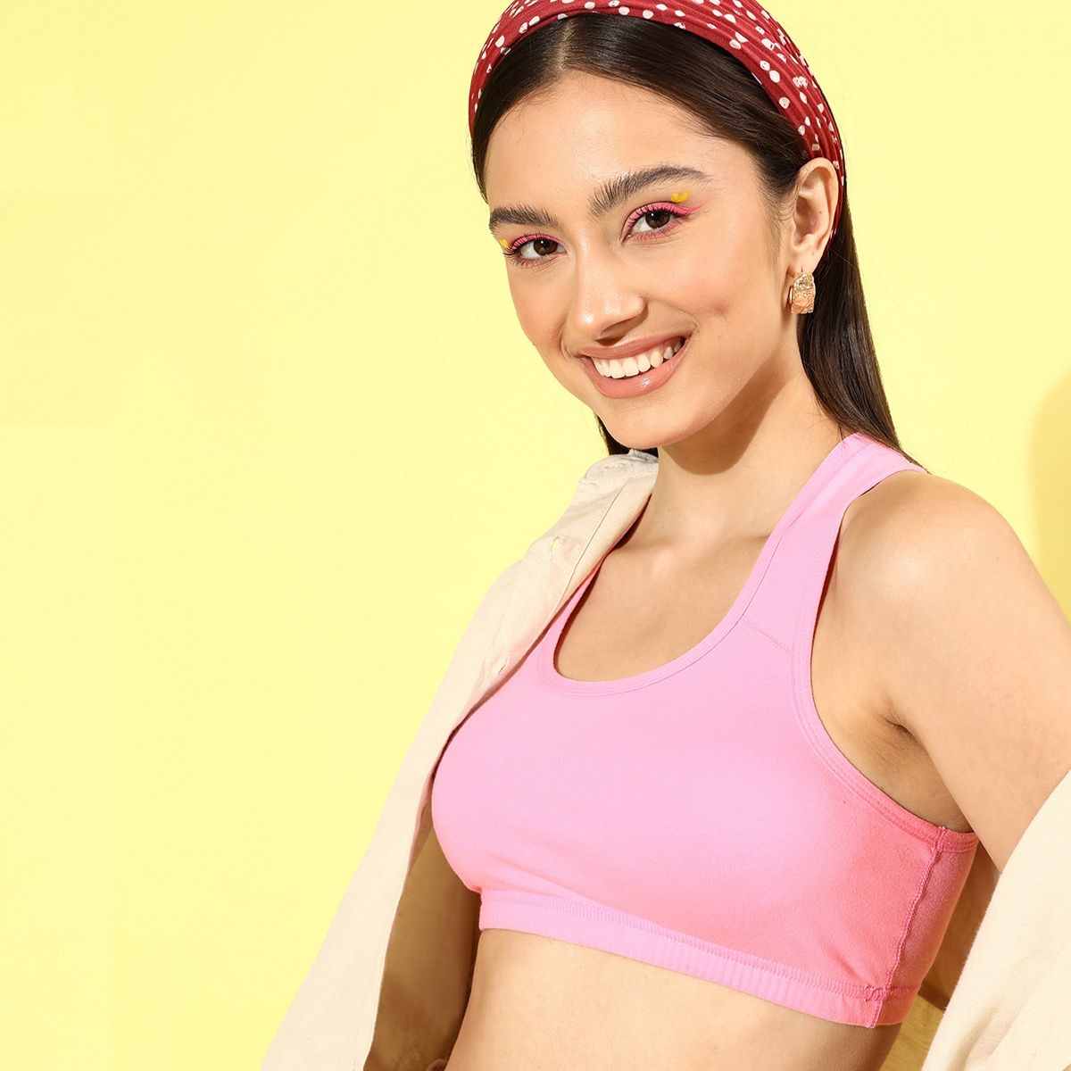 Buy Leading Lady Womens Solid Non Padded Workout Bra Online