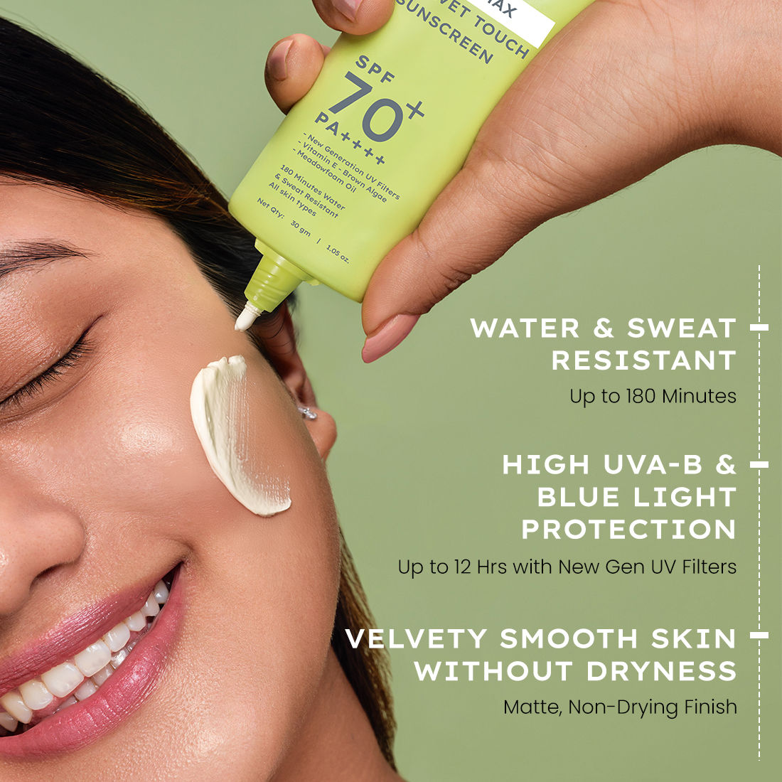 Buy Hyphen Matte Max Velvet Touch Sunscreen SPF70+PA++++ Sweat & Water ...