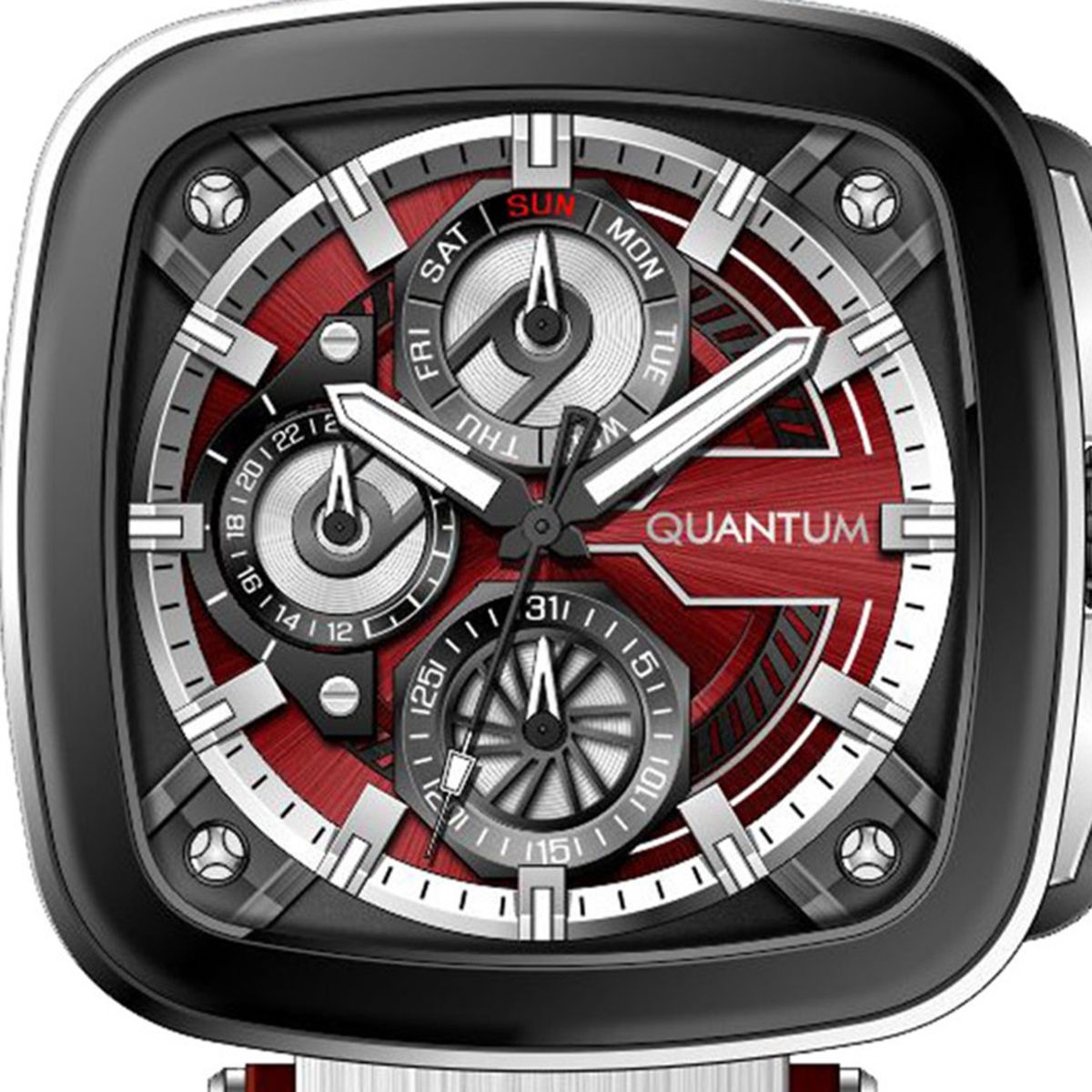 Buy Quantum Powertech Multifunction Red Square Dial Mens Watch - PWG1014.358_A (M) Online