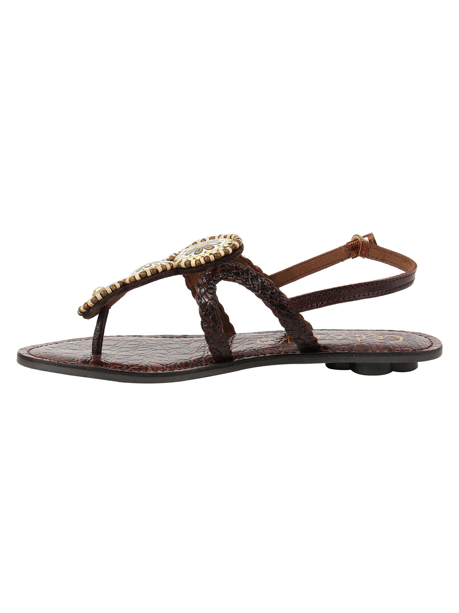 Buy CATWALK Brown Embellished Sandals Online