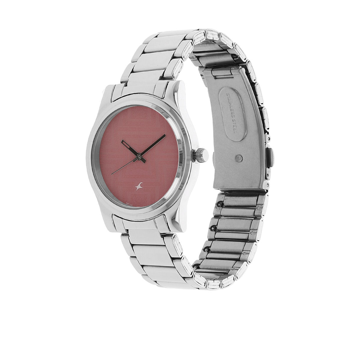 Fastrack Pink Dial Silver Stainless Steel Strap Watch: Buy Fastrack ...