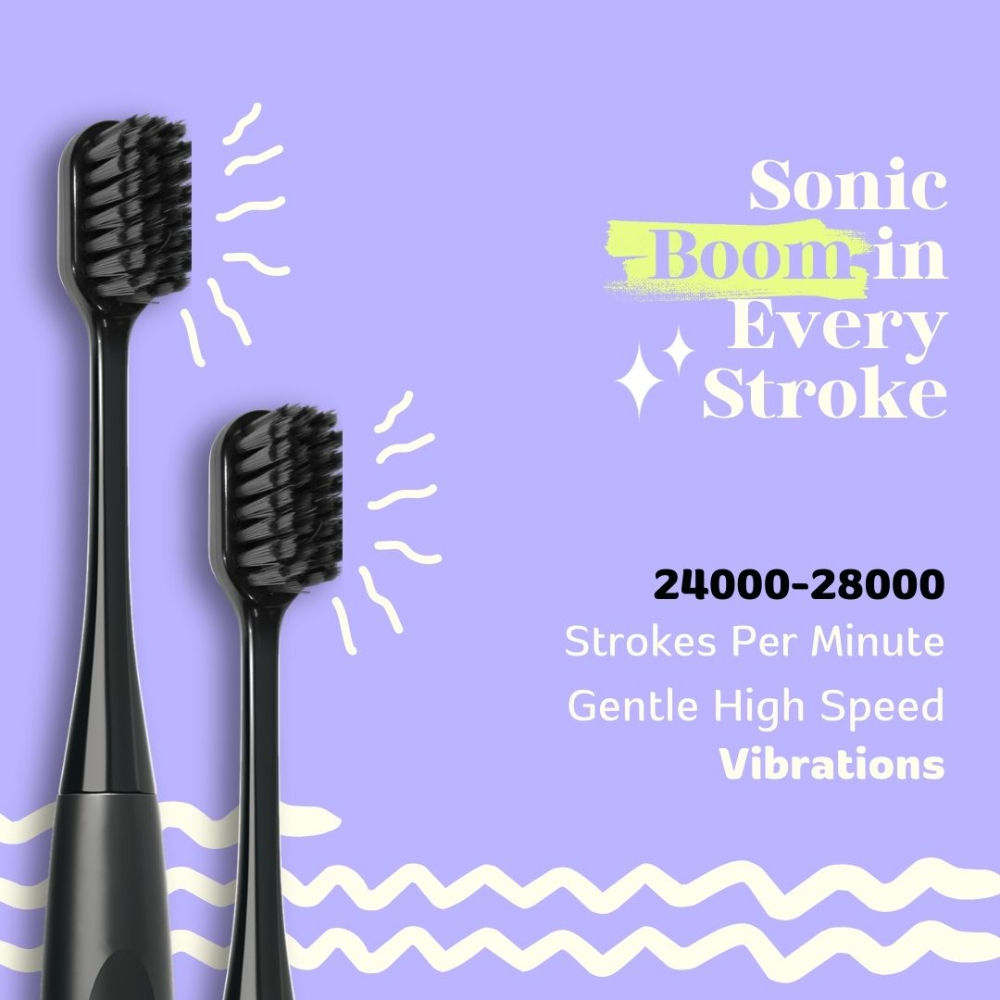 Buy Winston Sonic Electric Toothbrush With Charcoal Bristles - Black Online