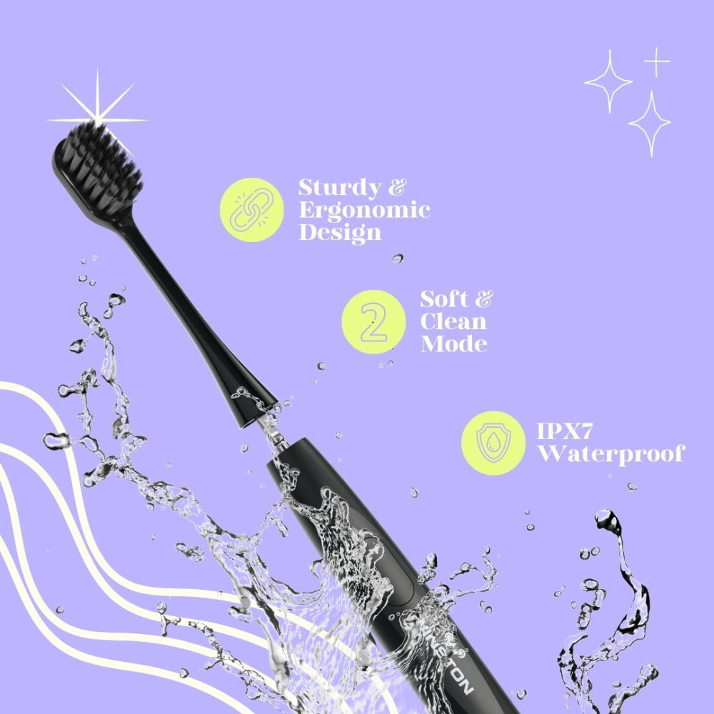 Buy Winston Sonic Electric Toothbrush With Charcoal Bristles - Black Online