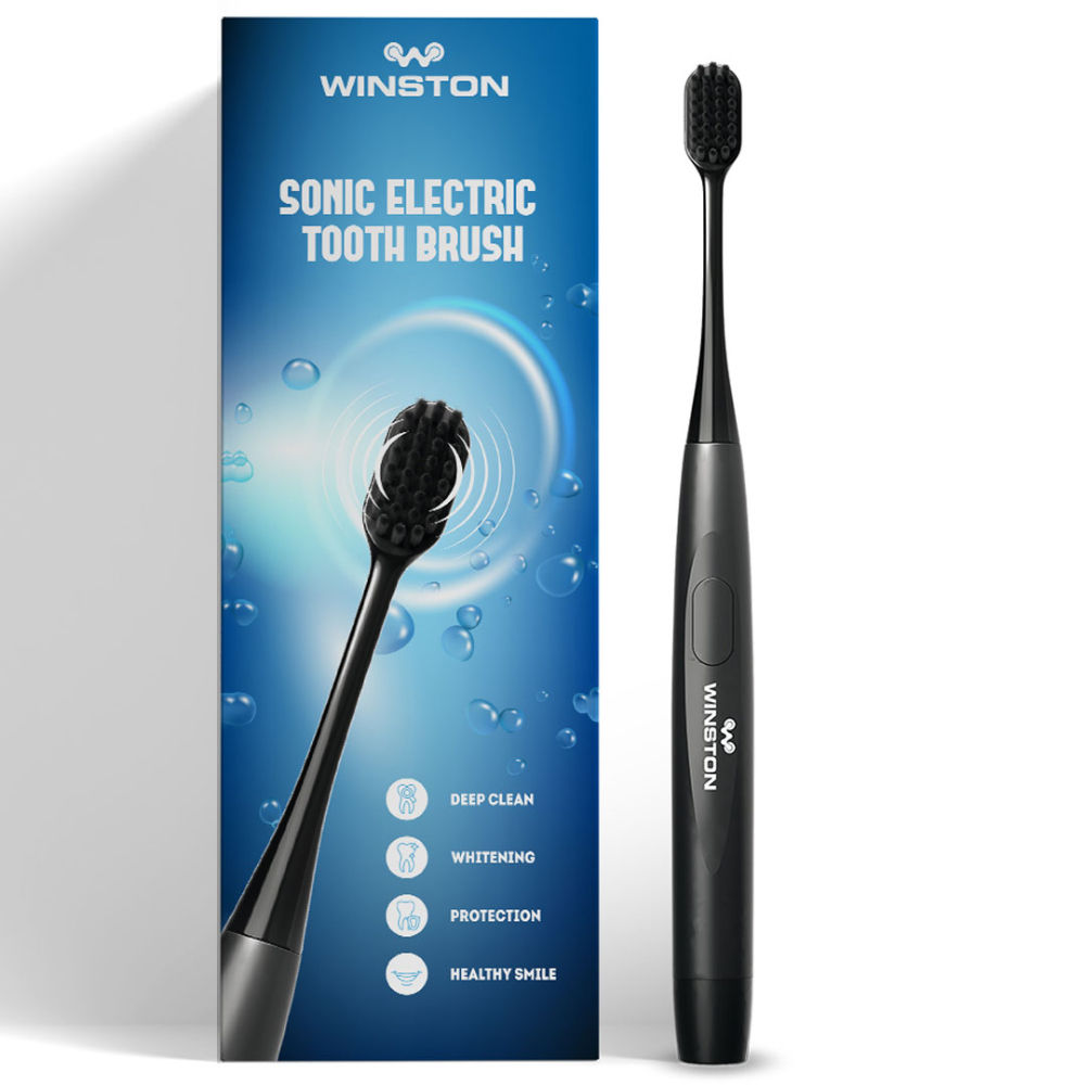 Buy Winston Sonic Electric Toothbrush With Charcoal Bristles - Black Online