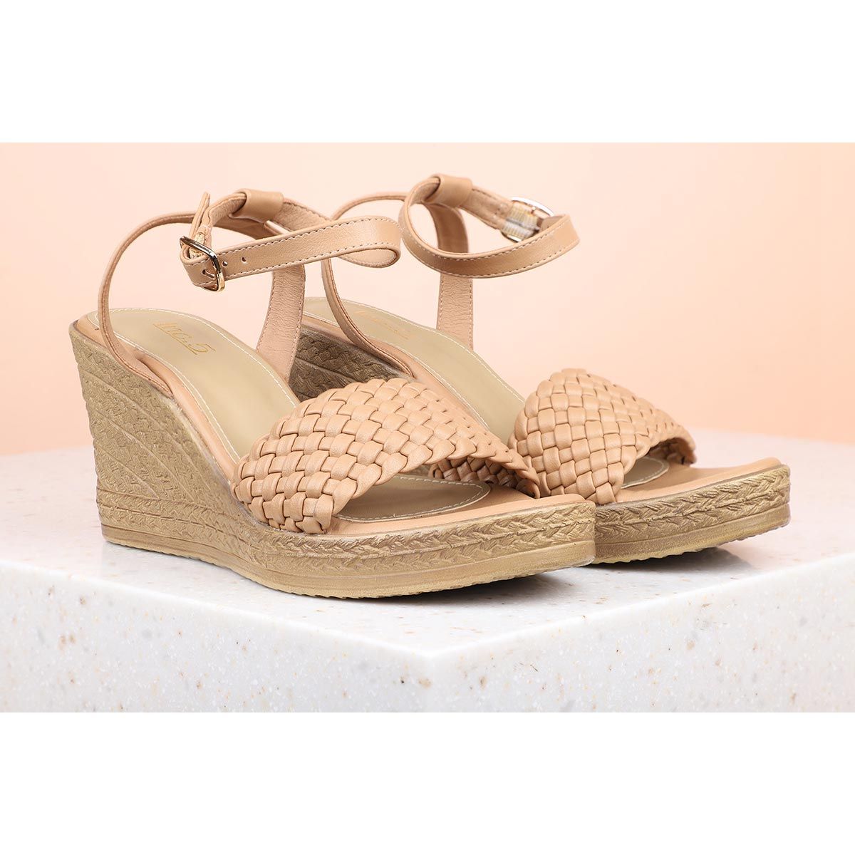 Buy Inc.5 Textured Beige Wedges Online