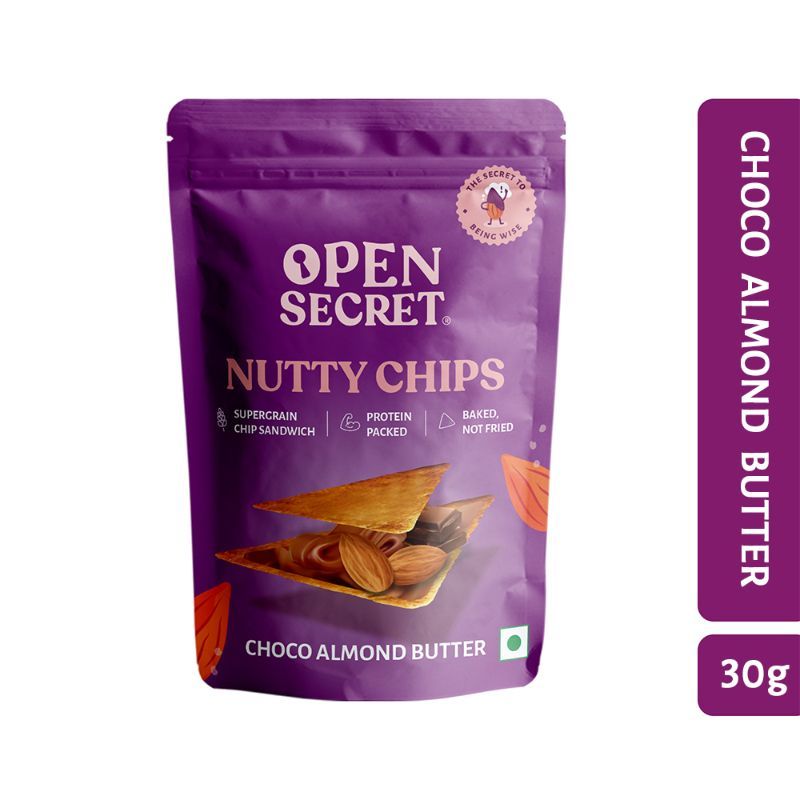 Buy Open Secret Baked Chips - Choco Almond Butter - Pack Of 10 Online