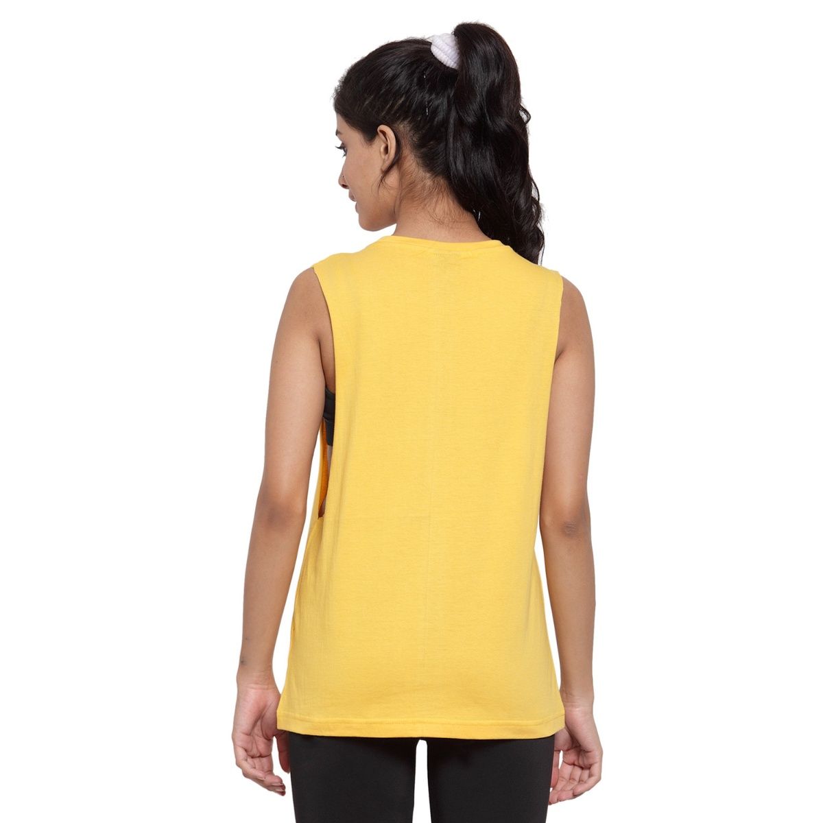 Buy INVINCIBLE Yellow Womens Stay Humble Deep Armhole Tank Top Online