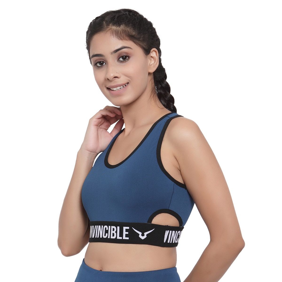 Buy INVINCIBLE Teal Womens Functional Pocket Sports Bra Online