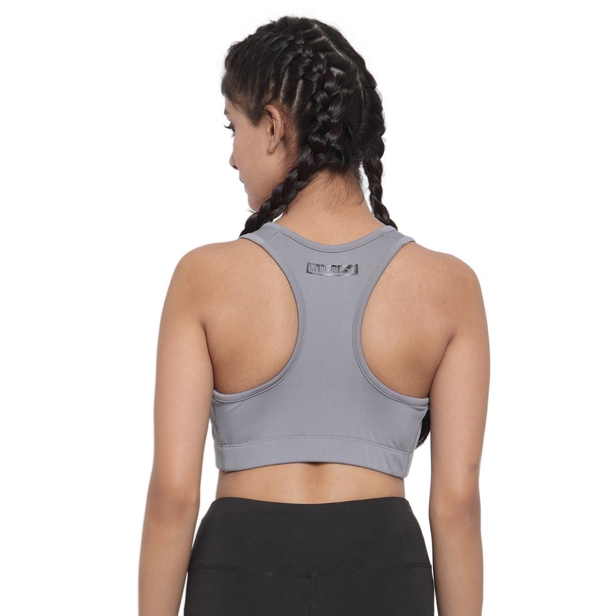 Buy INVINCIBLE Grey Womens Performance Sports Bra Online