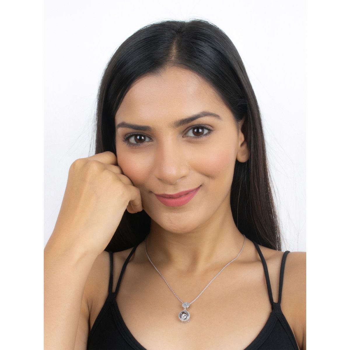 Ornate Jewels Dancing American Diamond Pendant With Chain: Buy Ornate Jewels Dancing American ...