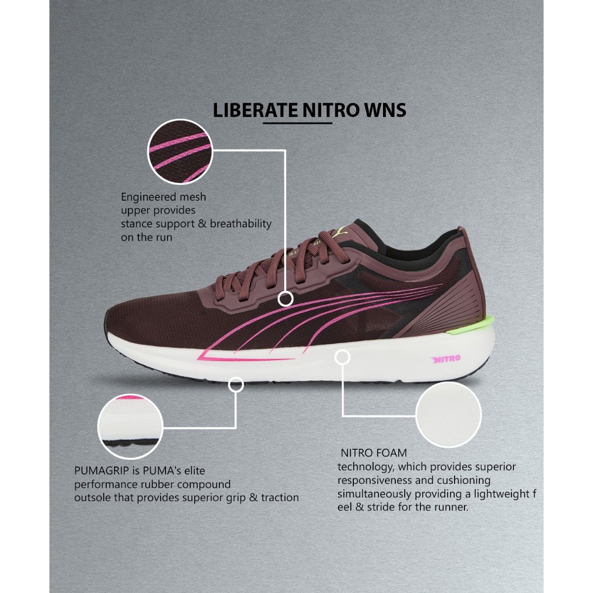 Buy Puma Liberate Nitro Womens Purple Running Shoes Online