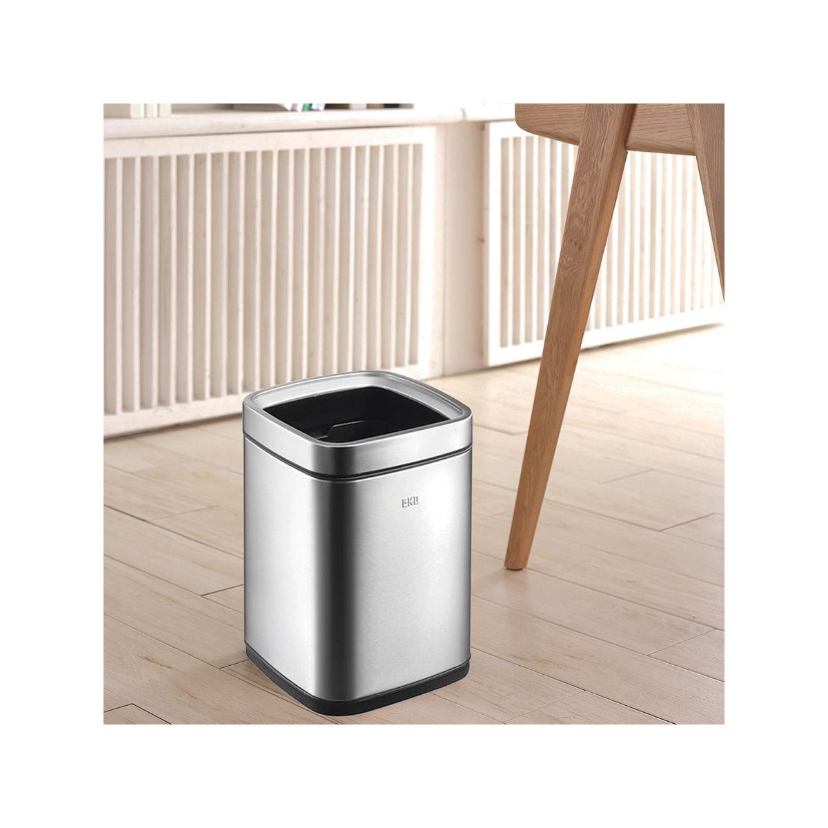 Buy OBSESSIONS Square Open Dustbin with Liner, 6 Litres, Metallic Online