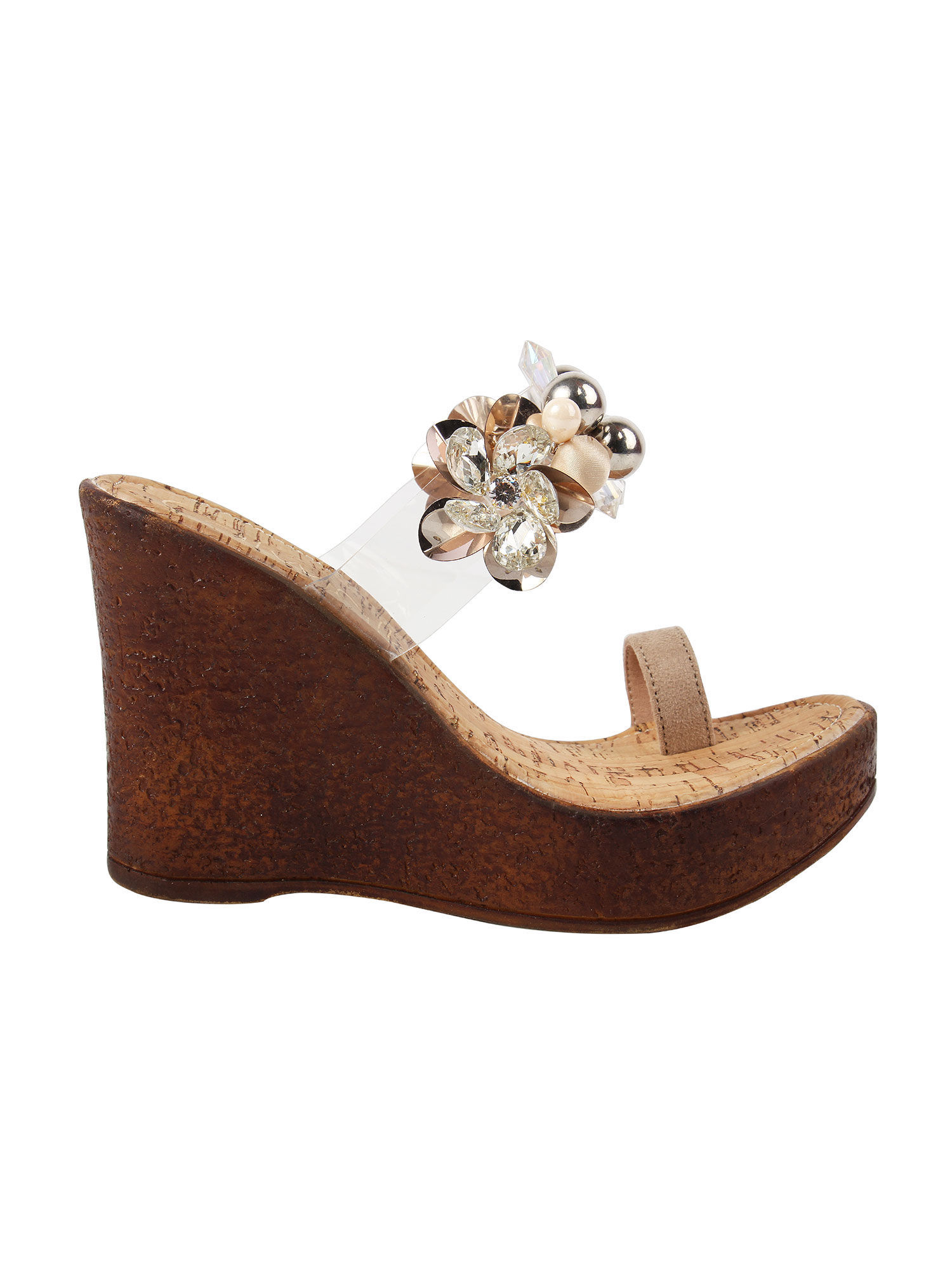 CATWALK Beige Embellished Wedges: Buy CATWALK Beige Embellished Wedges ...