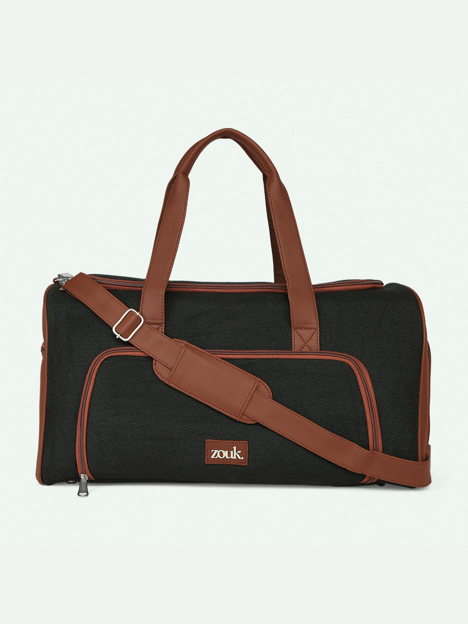 Buy Zouk Jet Black Weekender Duffel Bag (M) Online