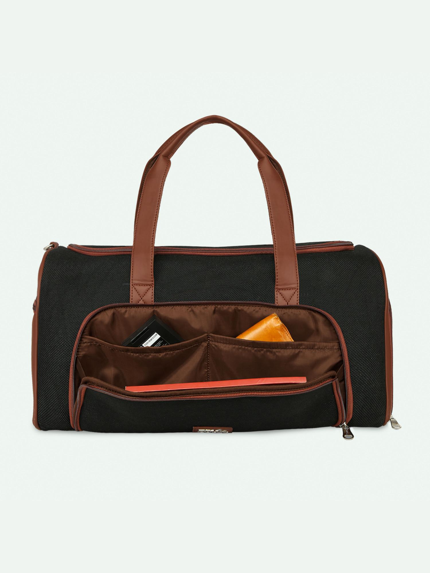Buy Zouk Jet Black Weekender Duffel Bag (M) Online